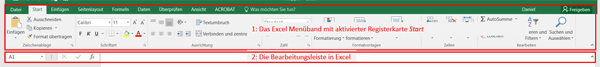 Einführung in die Arbeitsoberfläche von Excel - Excel lernen mit Daniel